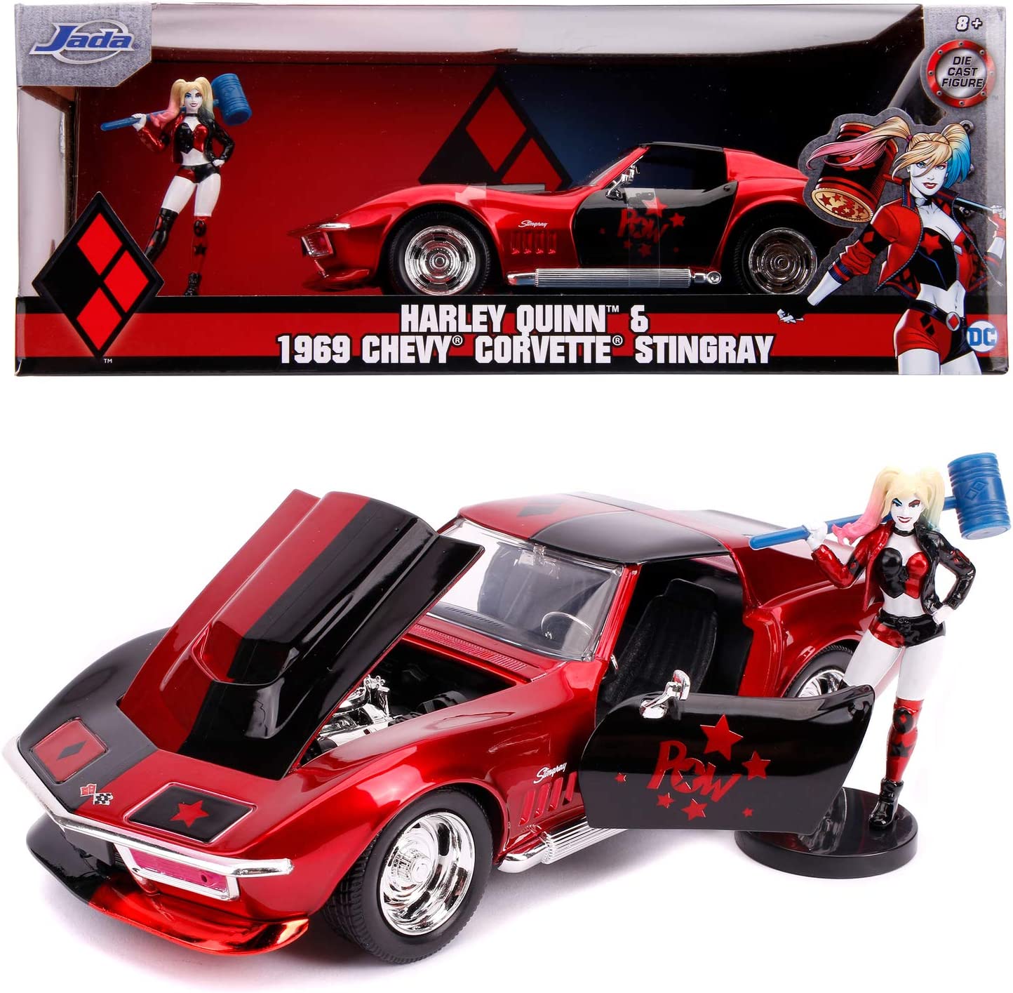 DC Universe Harley Quinn 1969 Chevy Corvette 1 24 Diecast, Die - Cast ...