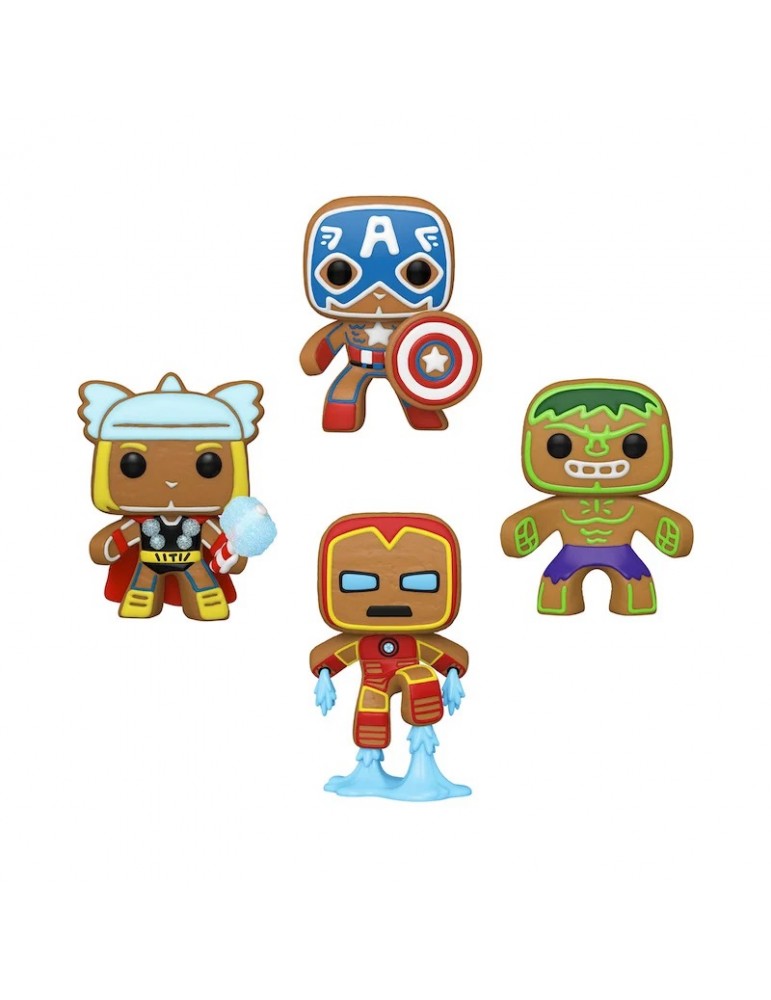 Funko Pop 4 Pack Marvel Holiday Gingerbread Funko, Marvel, Funko POP ...