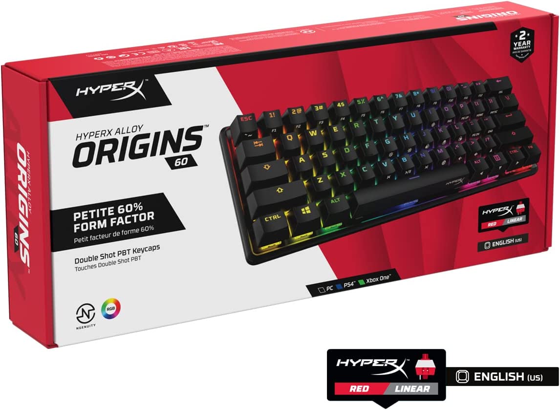 HyperX Alloy Origins 60 Red PBT Mekanik Oyuncu Klavyesi US Klavye, HyperX Hyper X