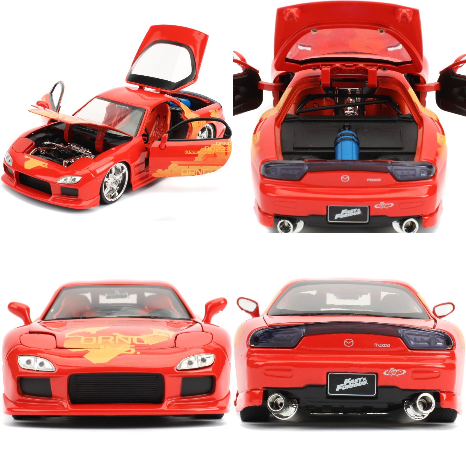 Jada Toys Fast and Furious Orange JL5 Mazda RX-7 1 24 Die - Cast ...