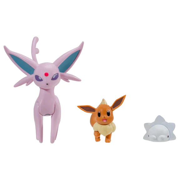 Jazwares Pokemon Battle 3 Figures Pack Eevee Espeon Snom Pokemon, Mini Figürler