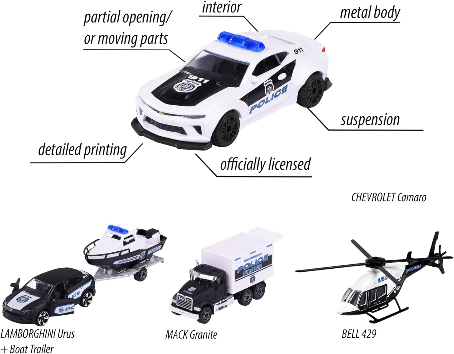 Majorette Police Force 4 Pieces Giftpack Die - Cast Modeller, Majorette ...
